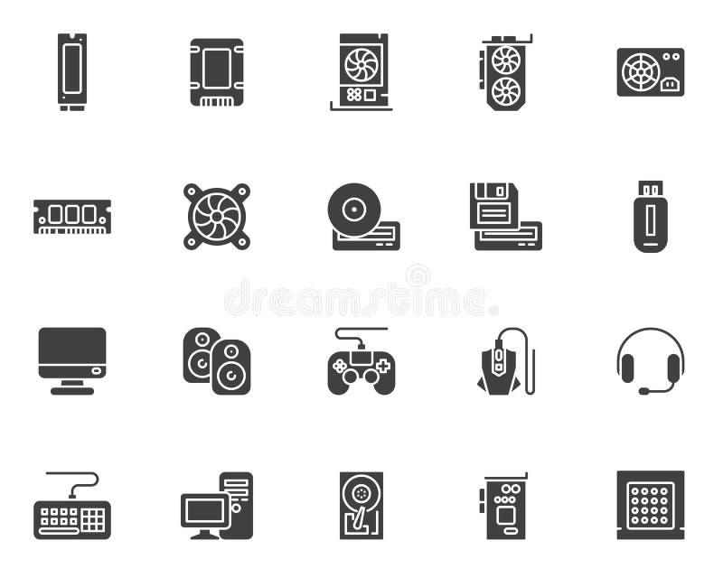Computer Hardware Vector Icons Set Stock Vector - Illustration of pack ... Computer Hardware Vector Icons Set Stock Vector - Illustration of pack ...
