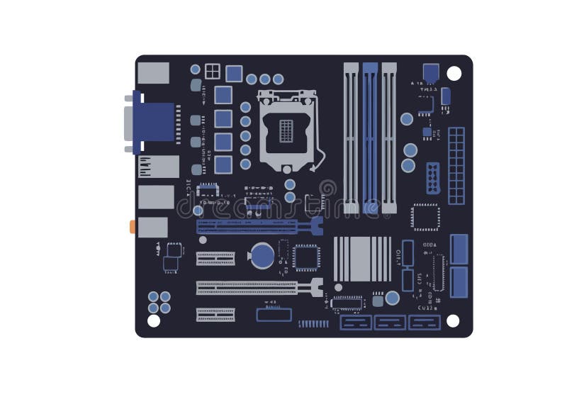 Motherboard Clip Art. stock photo. Illustration of resistors - 359933826