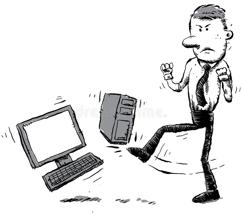 Computer Hater stock illustration. Illustration of frown - 22416073