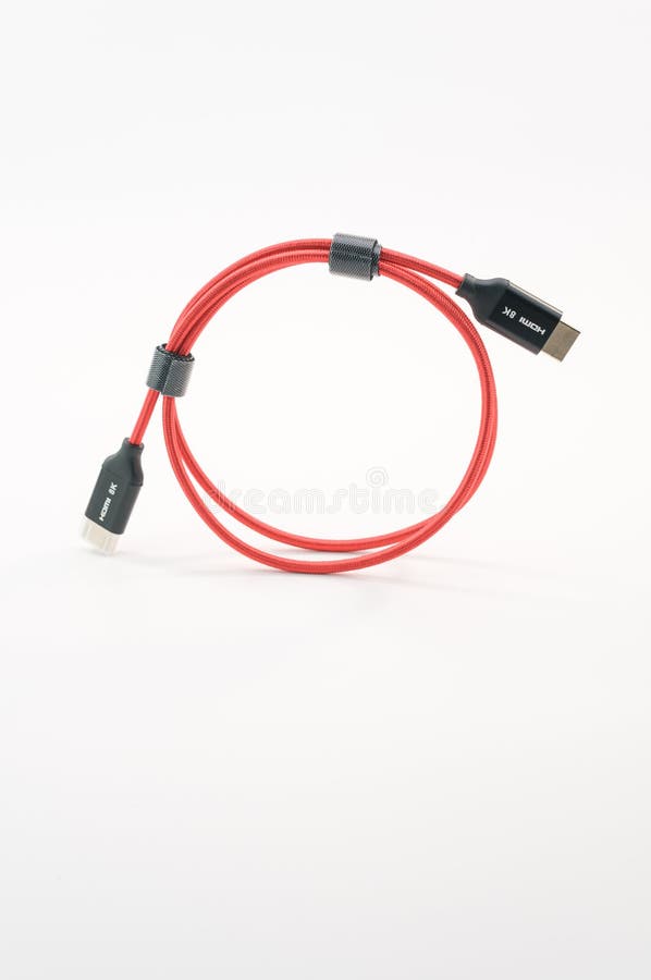 Compuer Cable and Wires on a White Surface, HDMI Cable Stock Image ...