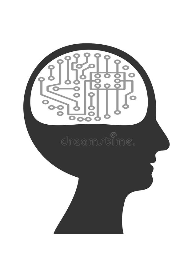 Computer Head stock vector. Illustration of education - 23187813