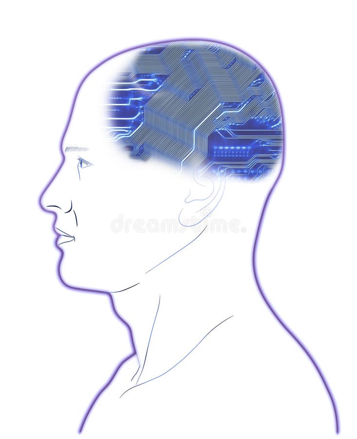 Computer in Head stock illustration. Illustration of computer - 36589755