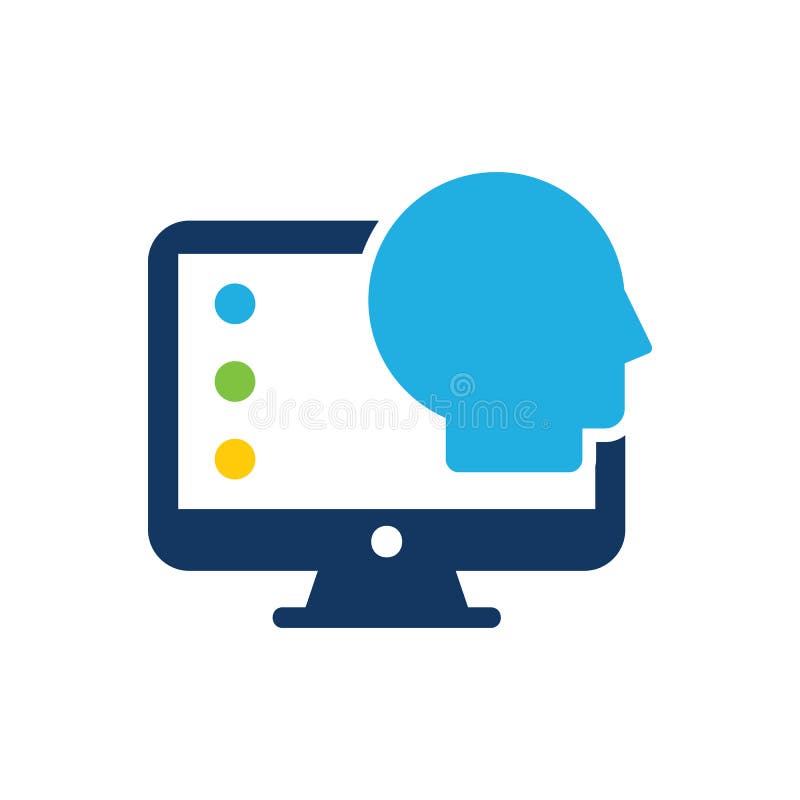 Computer Head Logo Icon Design Stock Illustration - Illustration of ...