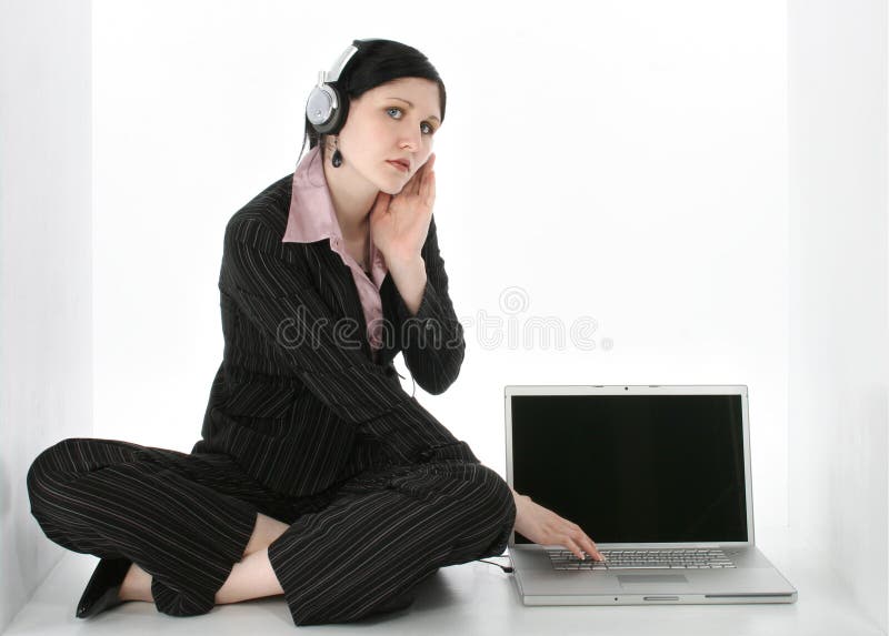 Computer and Headphones stock image. Image of suit, people - 1750789