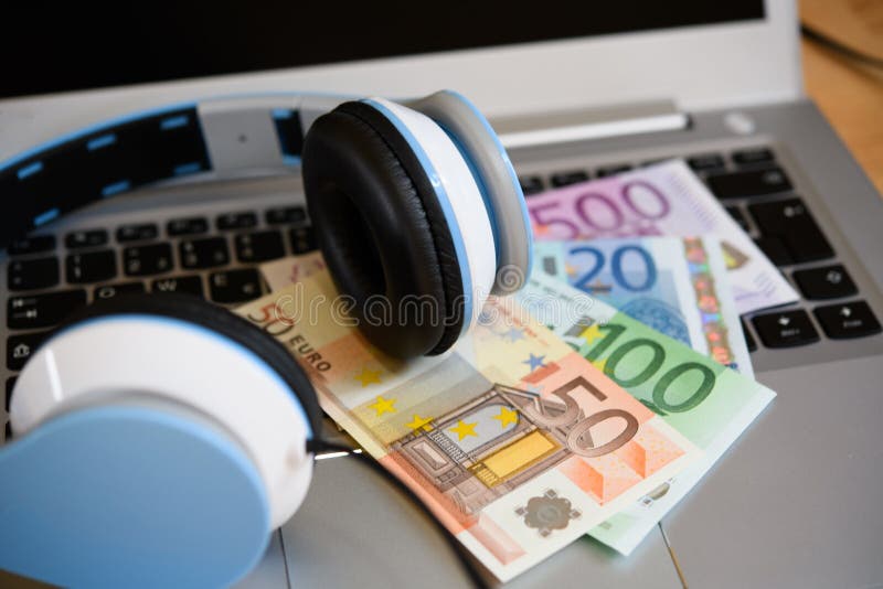 Open Laptop with Euro Money Stock Image - Image of exchange, investment ...