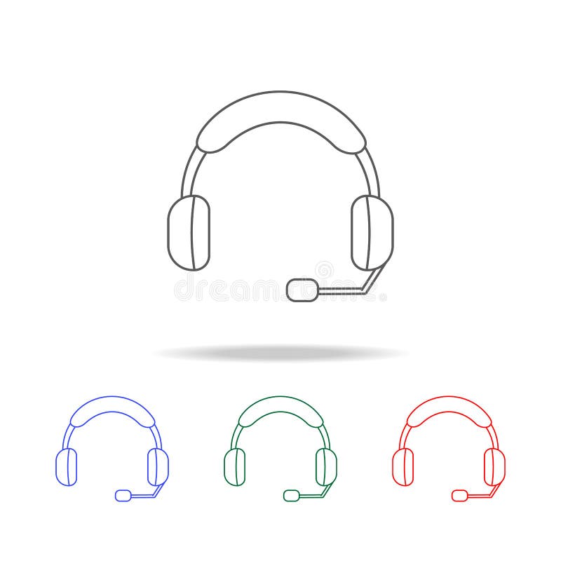 Computer Headset with Microphone Icon. Elements of Game Life in Multi ...