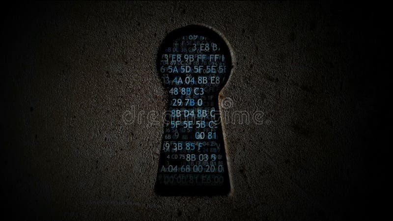 Computer Hex Code through the Keyhole Stock Footage - Video of network ...