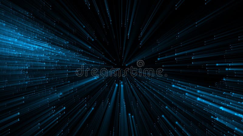 Computer High Speed Network Data Fiber in Cyberspace Abstract Concept ...