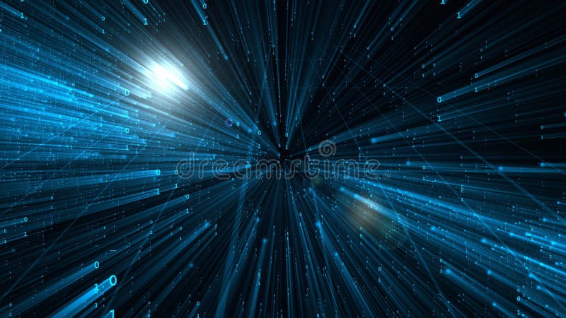Computer High Speed Network Data Fiber in Cyberspace Abstract Concept ...