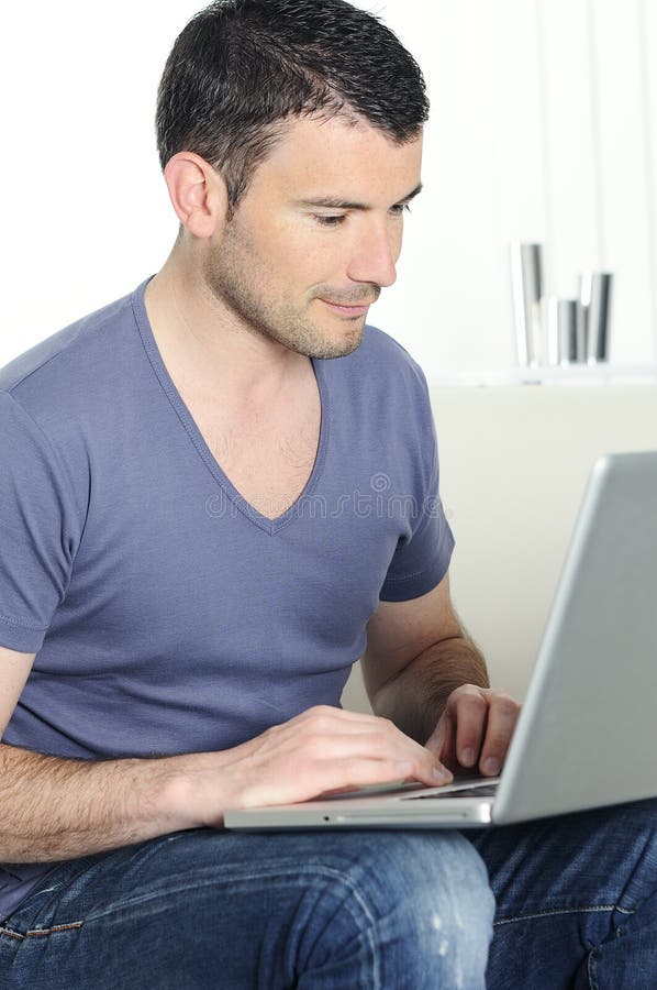 Computer at home stock photo. Image of family, resting - 19591528