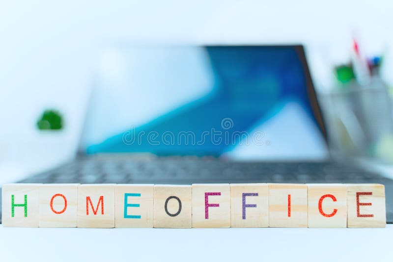 Computer in Homeoffice and Internet Security Concept Stock Image ...