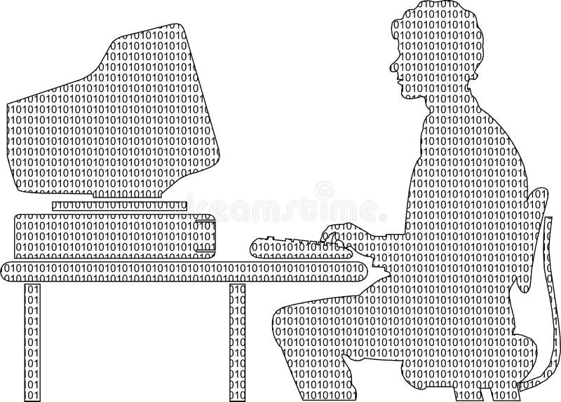Computer human stock vector. Illustration of exploration - 880680