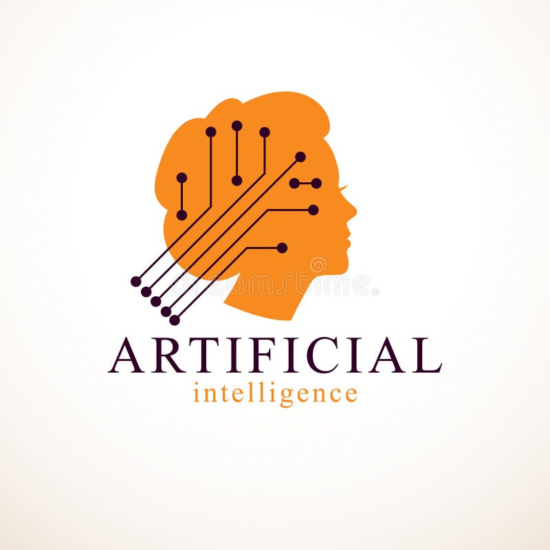 Computer Human Android Bot Logo, Artificial Intelligence Concept ...