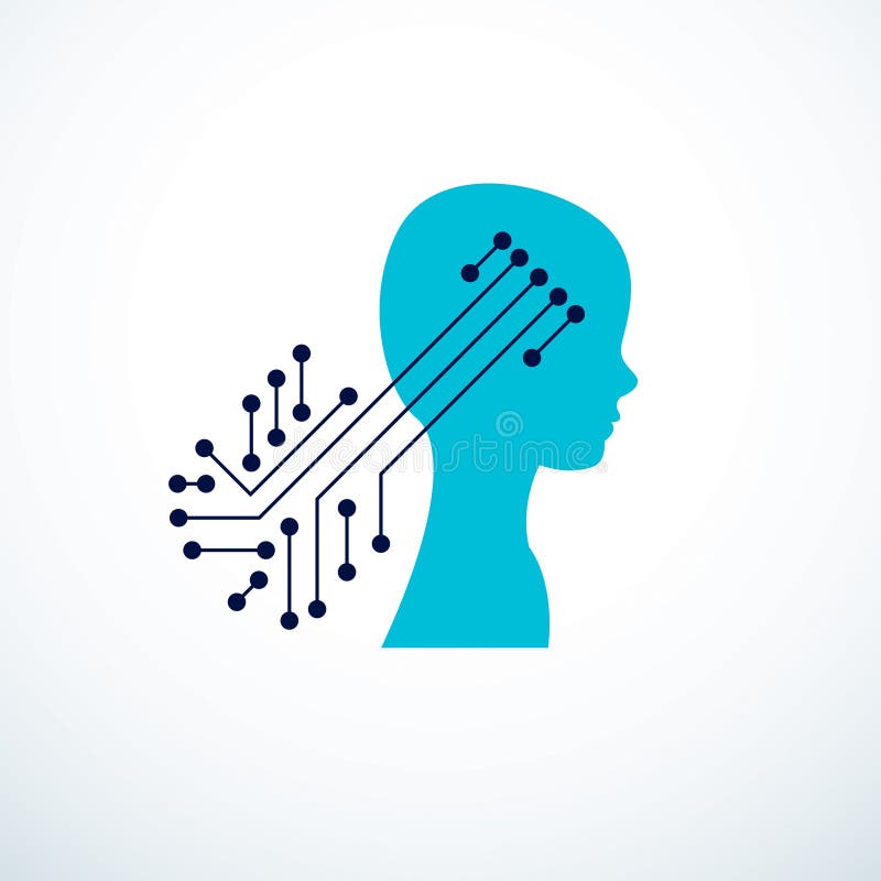 Computer Human Android Bot, Artificial Intelligence Concept. Human ...