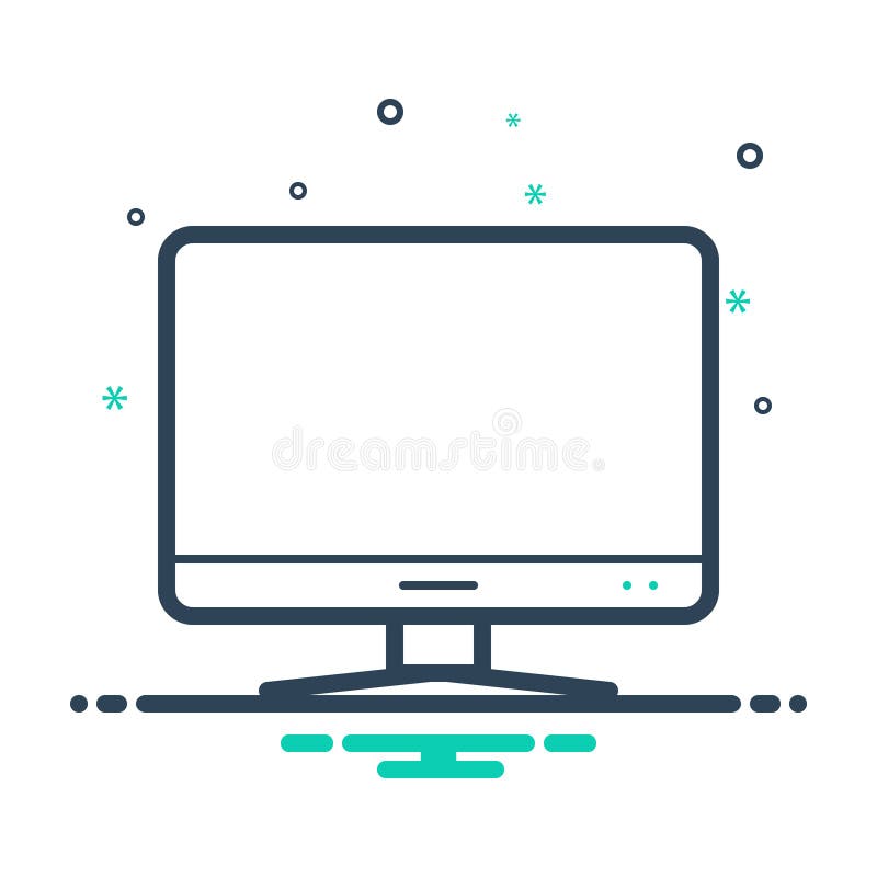 Black Mix Icon for Computer, Monitor and Tv Stock Vector - Illustration ...