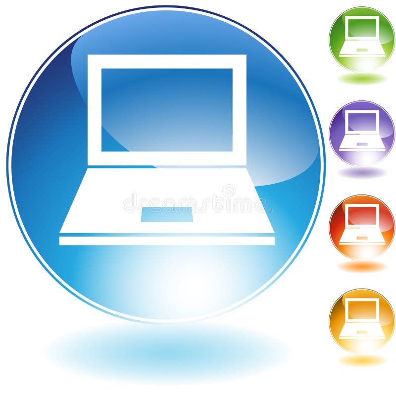 Computer Icon stock vector. Illustration of laptop, desktop - 9383097