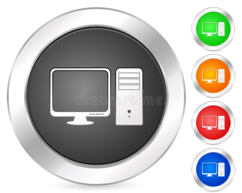 Computer icon stock vector. Illustration of blue, touch - 9677977