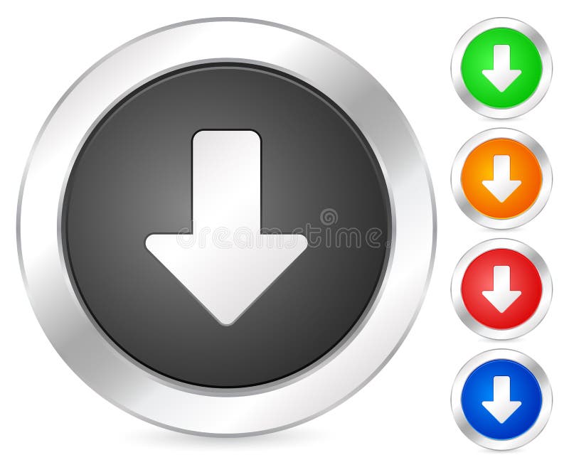 Computer icon arrow down stock vector. Illustration of silver - 9677992