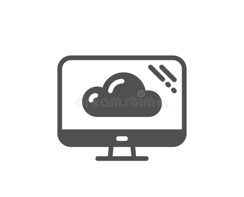 Computer Icon. Cloud Storage Service Sign. Monitor Symbol. Vector Stock ...