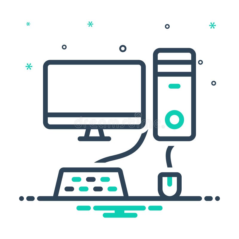 Mix Icon for Computer, Monitor and Necessarily Stock Vector ...