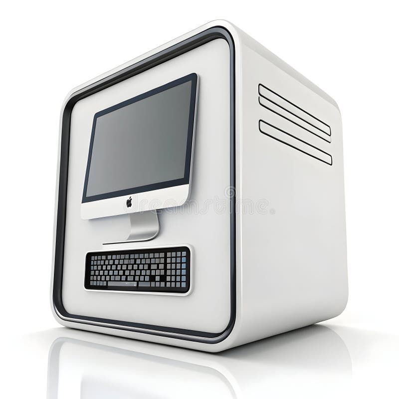 Computer Icon 3D Render Isolated on White Background Stock Illustration ...