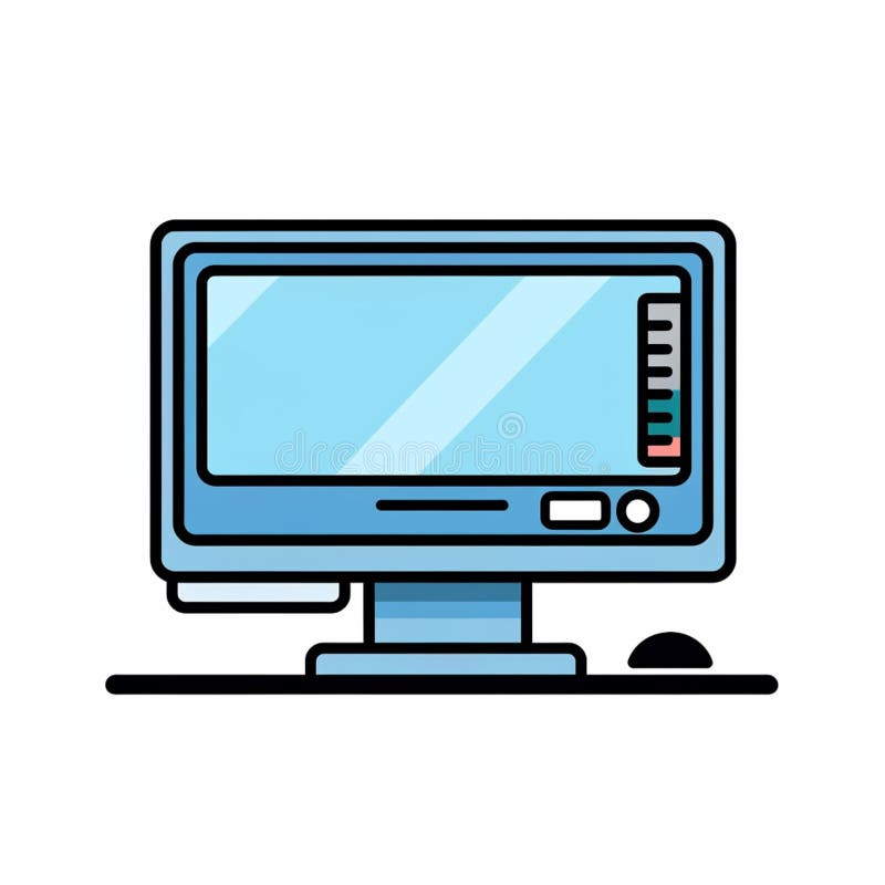 Computer icon. Flat icon stock illustration. Illustration of technology ...