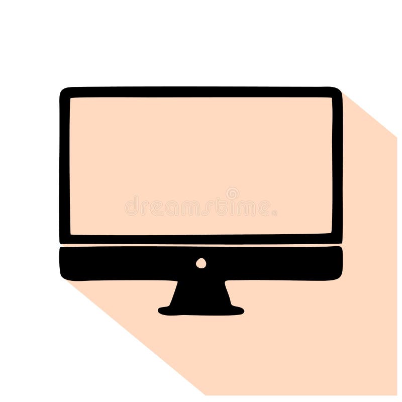 Black Desktop Computer Icon or Logo, Home Desktop Computer Personal ...