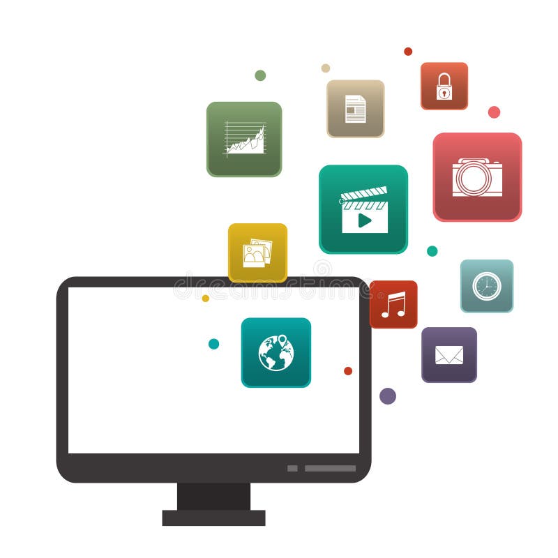 Computer Icon. Gadget Design. Vector Graphic Stock Illustration ...