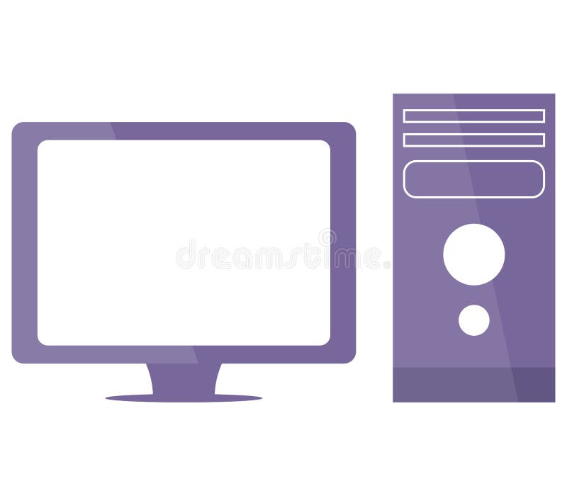 Computer Icon Illustrated in Vector on White Background Stock ...