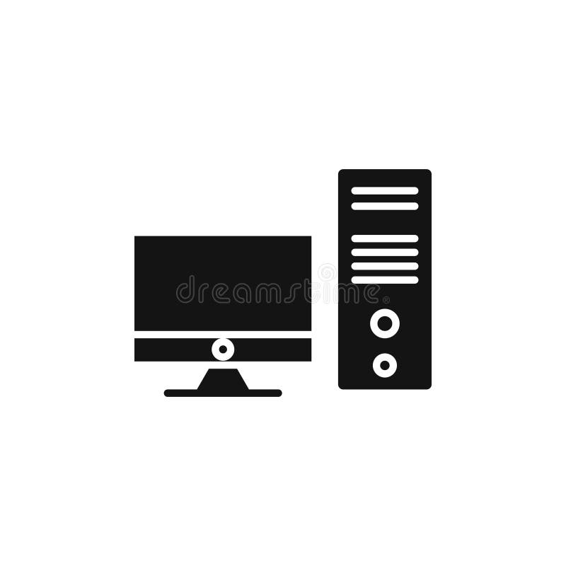 Computer Icon Isolated on White Background Stock Vector - Illustration ...