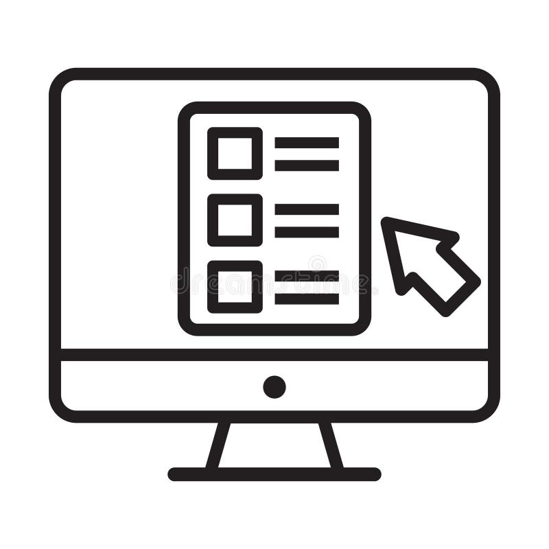 Checklist Icon Vector, Computer Exam Symbol Stock Vector - Illustration ...