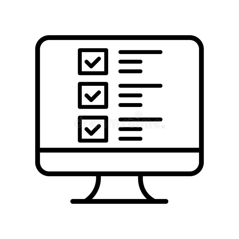 Checklist Icon, Computer Exam Symbol Stock Vector - Illustration of ...