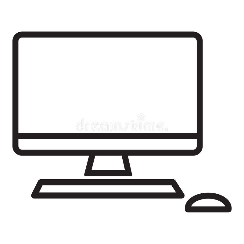 Computer Icon. Flat PC Symbol Stock Vector - Illustration of ...