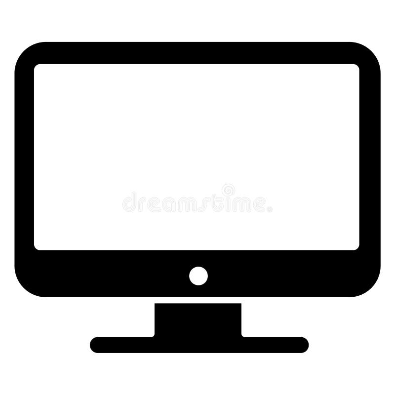 White Computer Monitor Icon