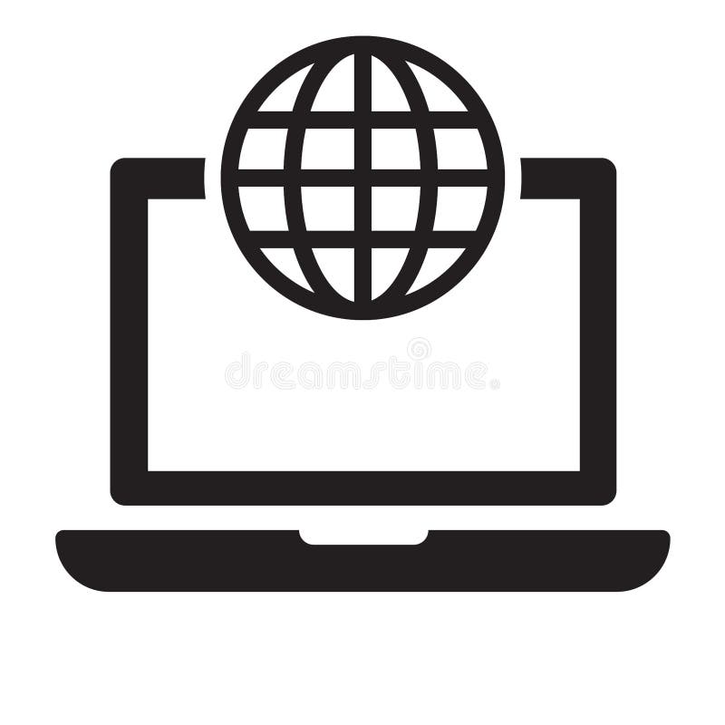 Global Business Icon Vector Laptop Computer Stock Vector - Illustration ...