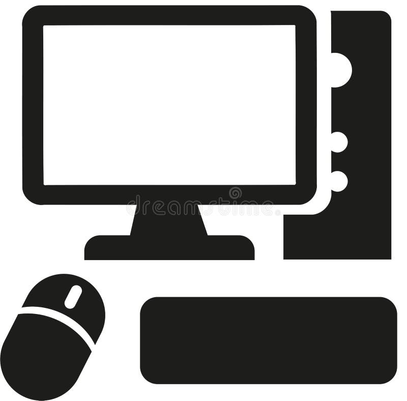 Computer Icon with Mouse and Keyboard Stock Illustration - Illustration ...