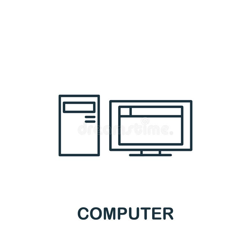 Computer Icon from Office Tools Collection. Simple Line Computer Icon ...