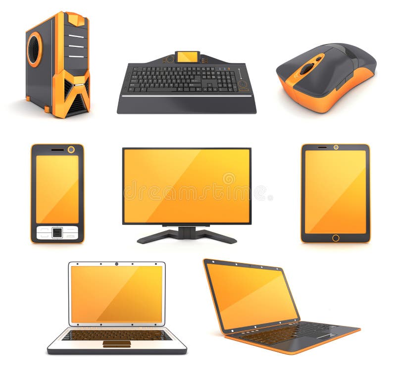 Computer orange stock illustration. Illustration of modern - 25517392