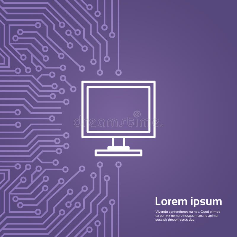 Computer Icon Over Computer Chip Moterboard Background Banner Stock ...