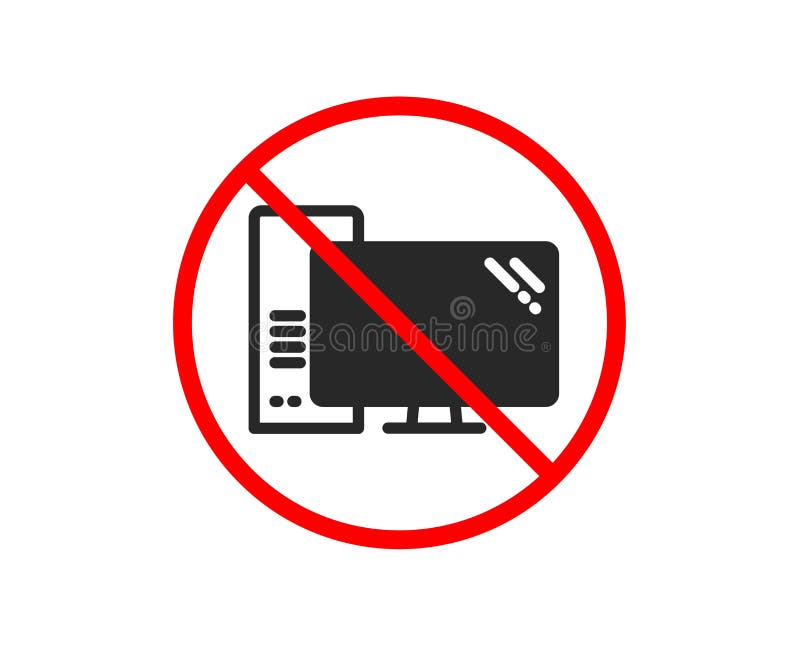 Computer Icon. PC Component Sign. Monitor with Case. Vector Stock ...