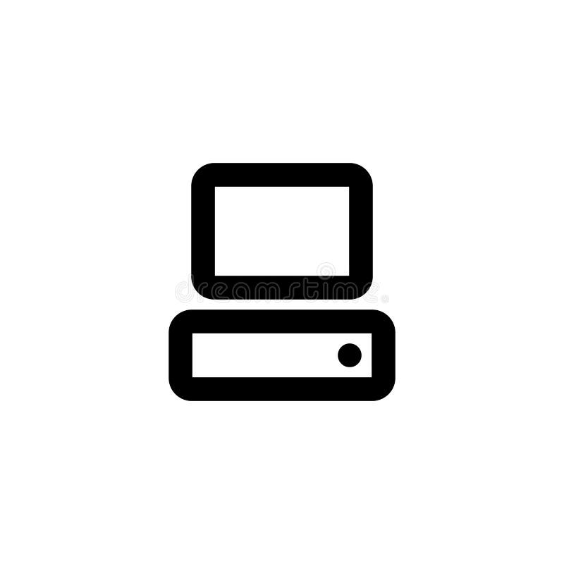 Computer icon. Pc sign stock illustration. Illustration of desk - 142122008