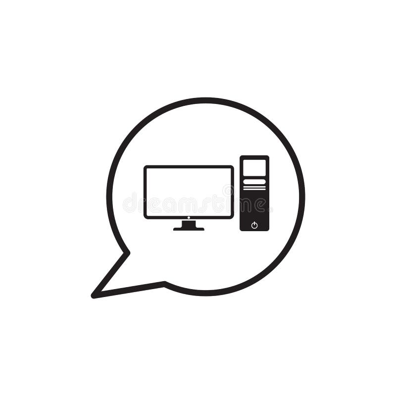 The Computer Icon. PC Symbol Stock Illustration - Illustration of ...