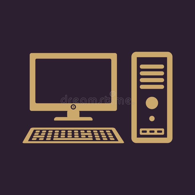 The Computer Icon. PC Symbol Stock Vector - Illustration of element ...