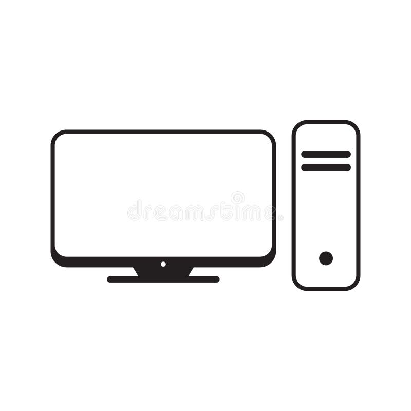 The Computer Icon. PC Symbol Stock Vector - Illustration of information ...