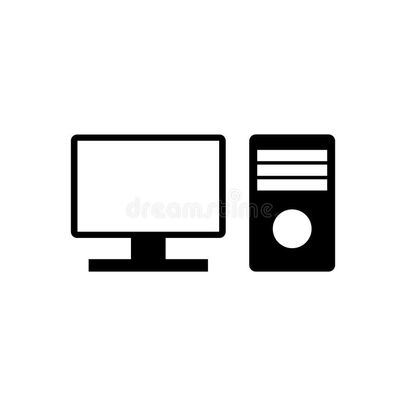Computer Icon. PC Icon Vector. Computer Monitor Icon Stock Vector ...