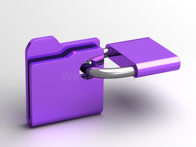 Computer Icon for Secure Folder 3D Illustration Stock Illustration ...