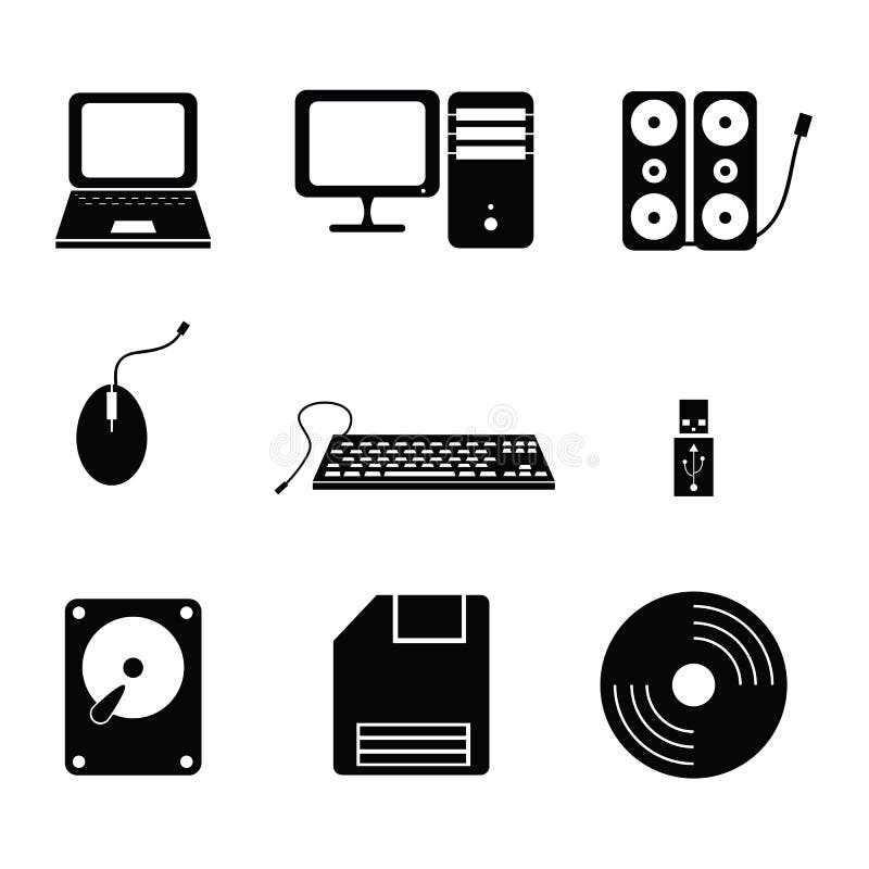 Computer icon set stock vector. Illustration of digital - 102203741