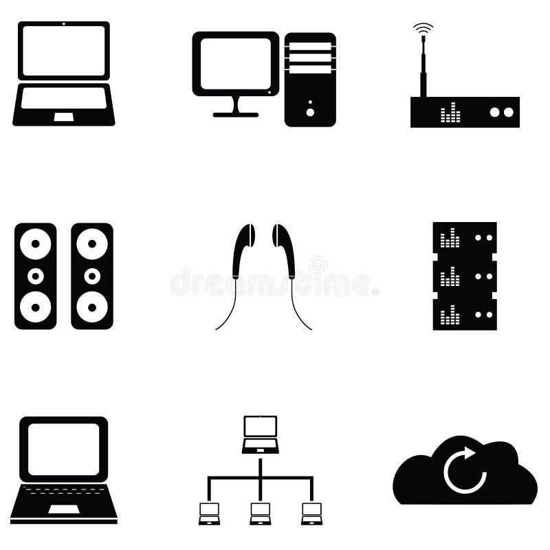 Computer icon set stock vector. Illustration of symbol - 107347480
