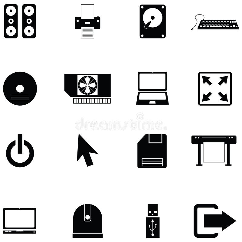 Computer icon set stock vector. Illustration of desktop - 120562875