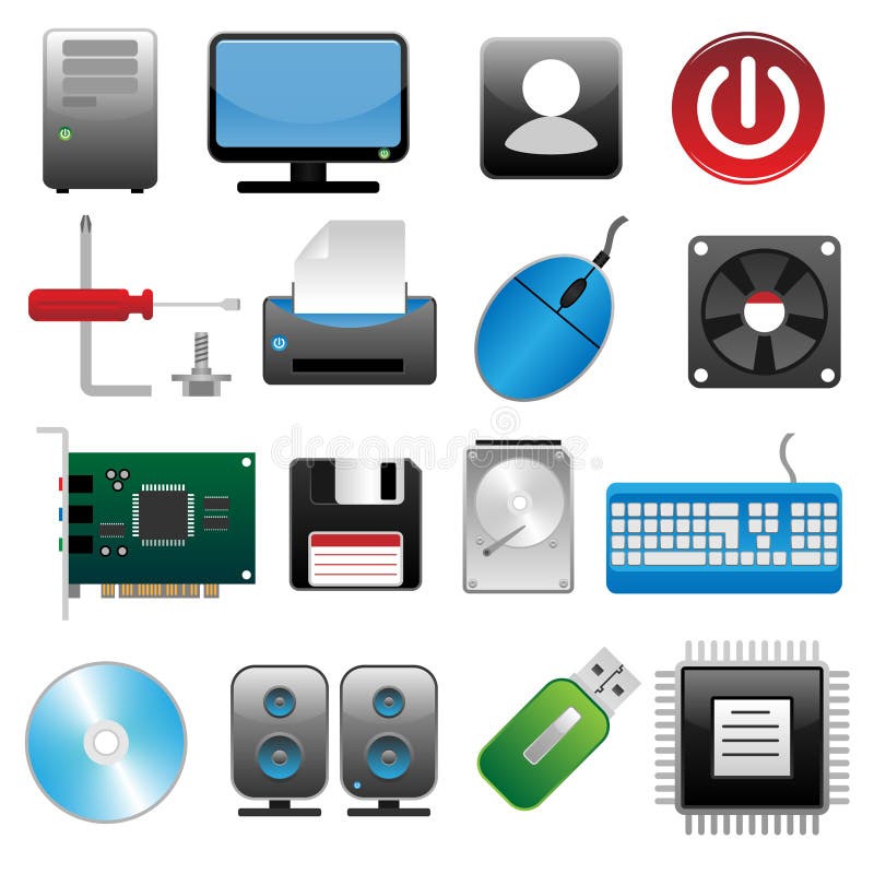 Computer icon set stock vector. Illustration of computer - 17669010